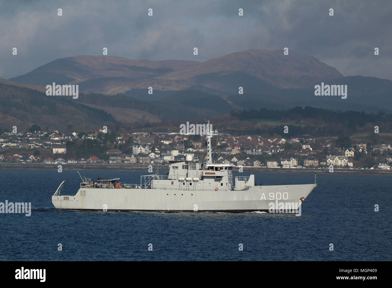 HNLMS Mercuur (A900), a submarine support vessel operated by the Royal ...