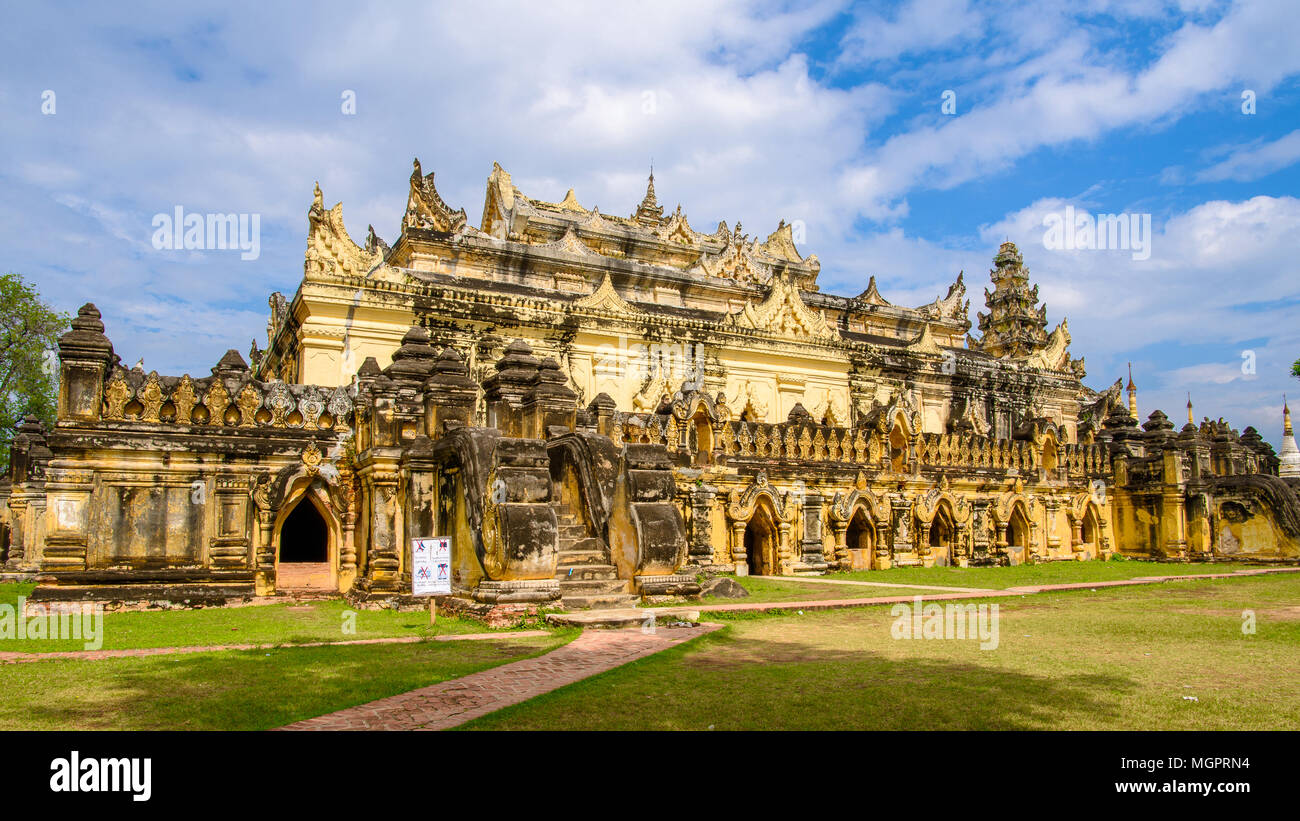 Maha Aung Mye Bom San Monastery complex, Inwa, Mandalay Region, Burma ...