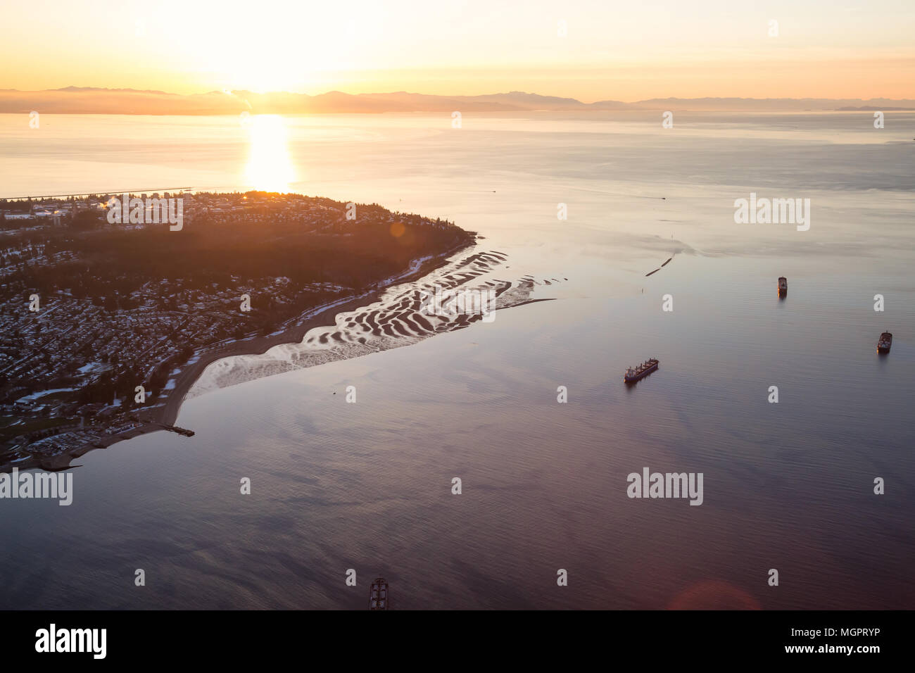 Aerial view of UBC Campus in Vancouver, BC, Canada. Taken during a ...