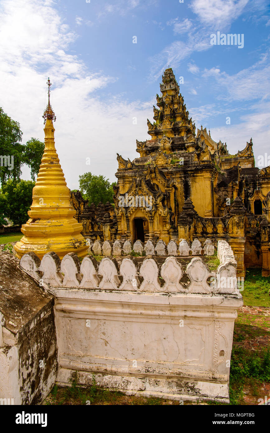 Maha Aung Mye Bom San Monastery complex, Inwa, Mandalay Region, Burma ...