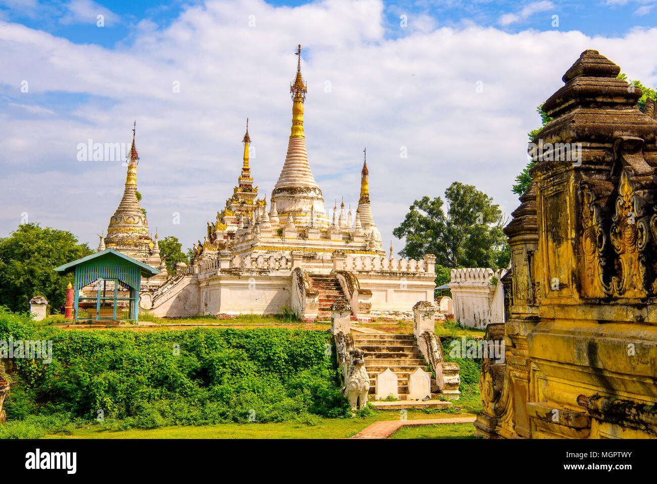 Maha Aung Mye Bom San Monastery complex, Inwa, Mandalay Region, Burma ...