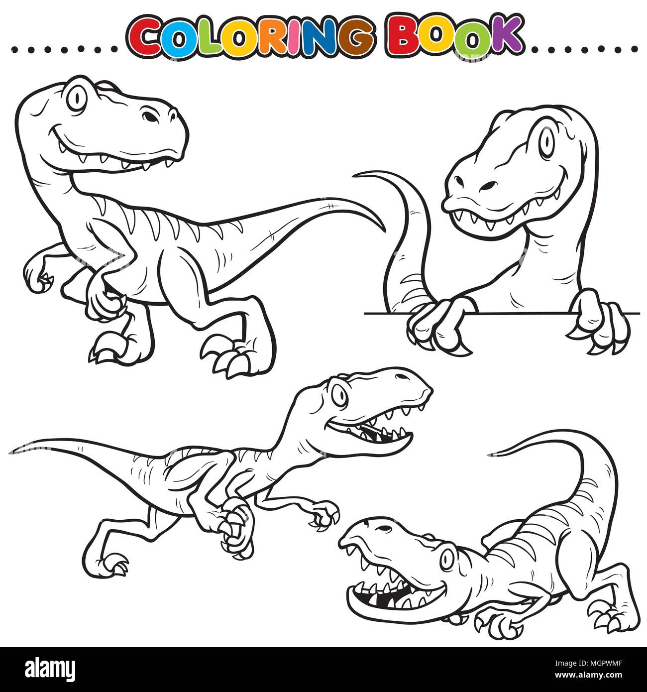 Cartoon Coloring Book - Dinosaurs Character Stock Vector Image & Art ...