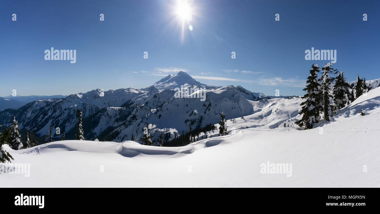 Beautiful panoramic mountain landscape view. Taken in Artist Point ...