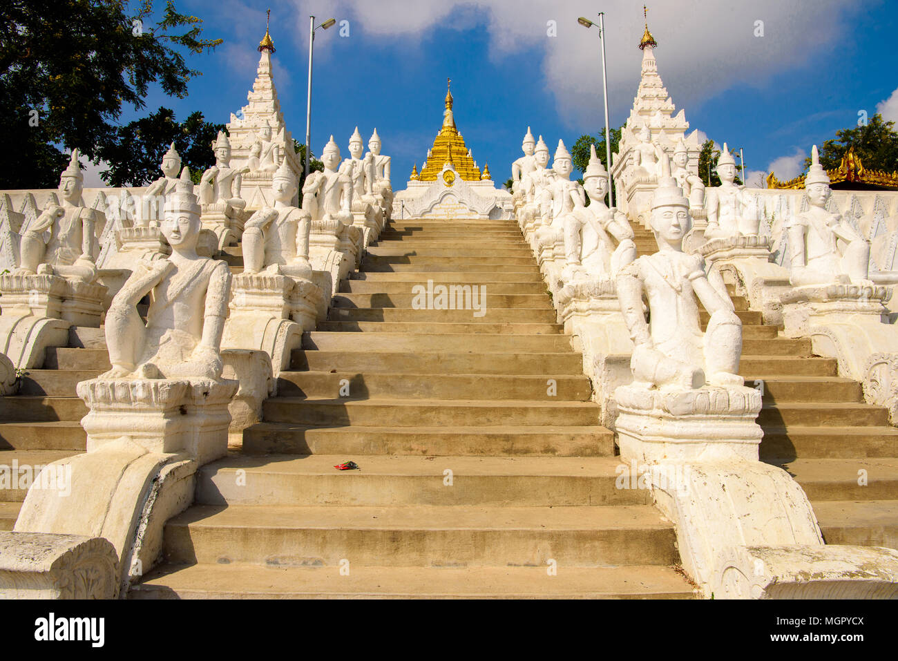 Sat Taw Tar Pagoda, one of the attractions of Mingun, Sagaing Region ...