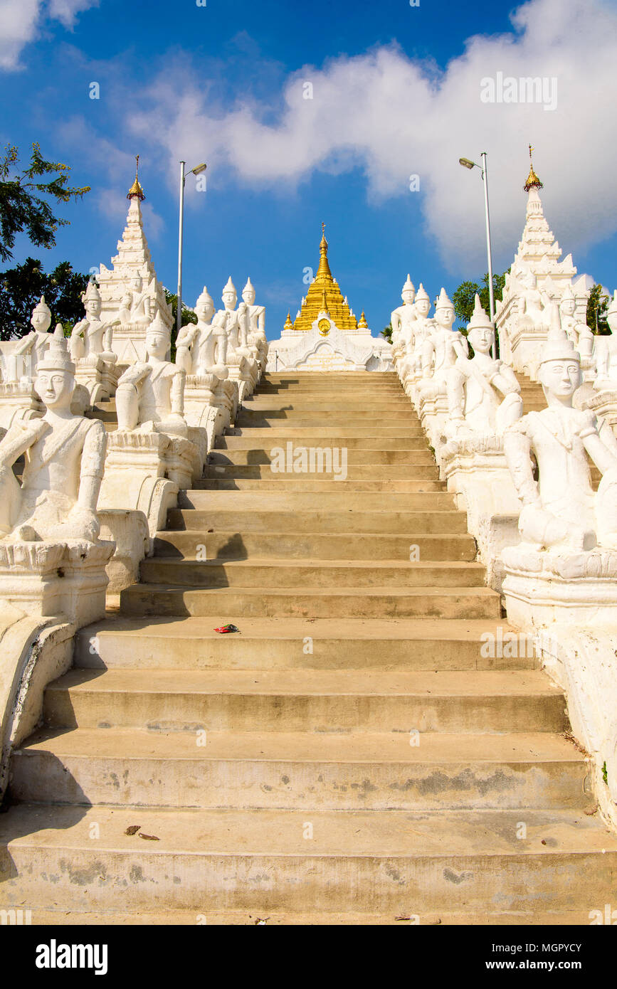 Sat Taw Tar Pagoda, one of the attractions of Mingun, Sagaing Region ...