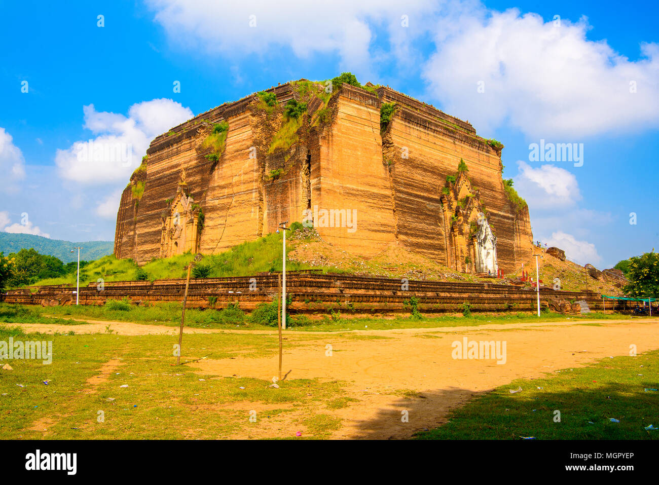 Mingun Pahtodawgyi site, is an incomplete monument stupa, begun by King ...