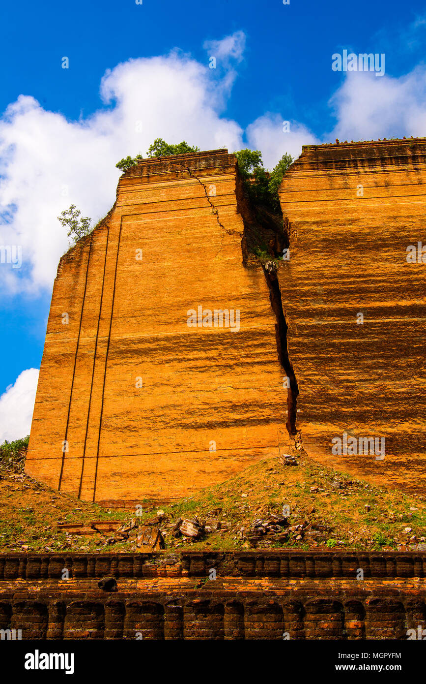 Mingun Pahtodawgyi site, is an incomplete monument stupa, begun by King ...