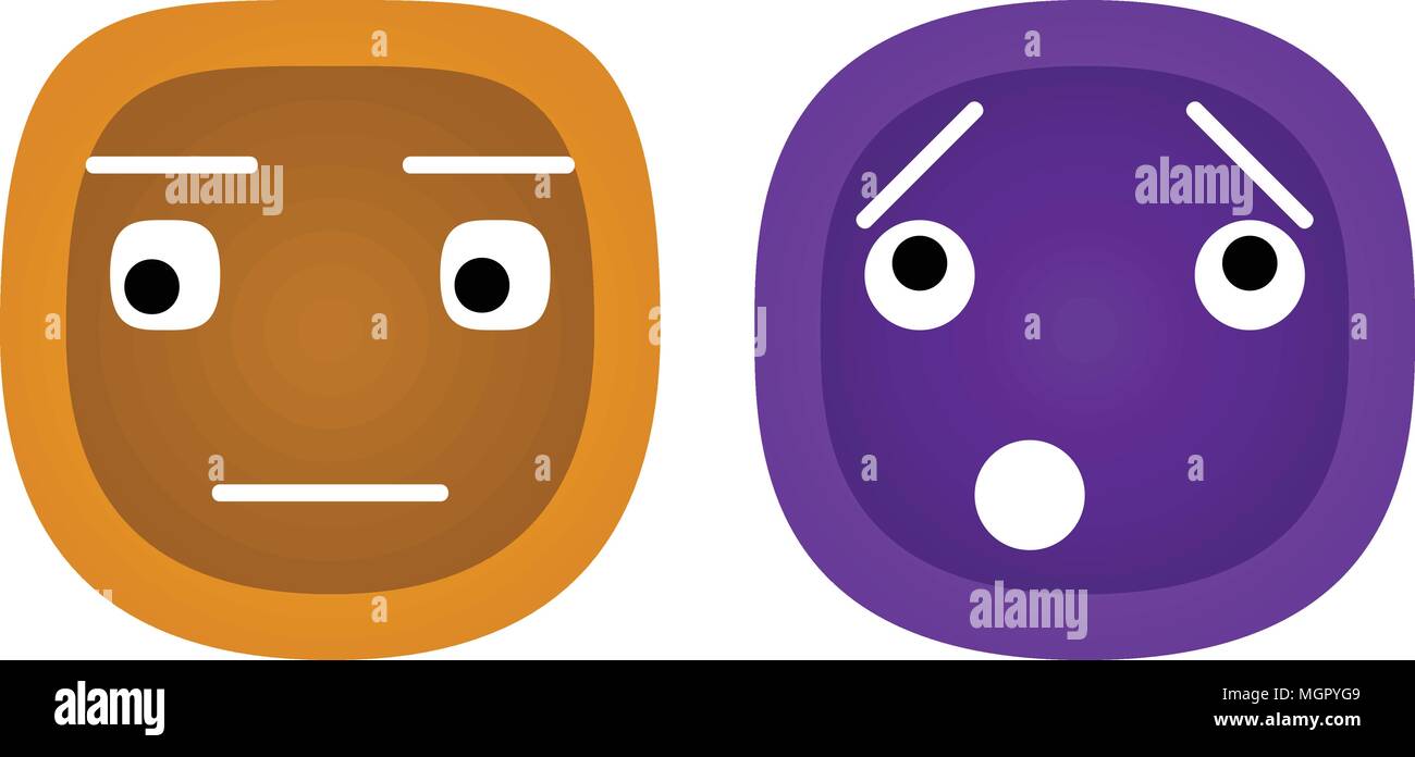 Sad smiley icon, flat style on white background Stock Vector Image ...