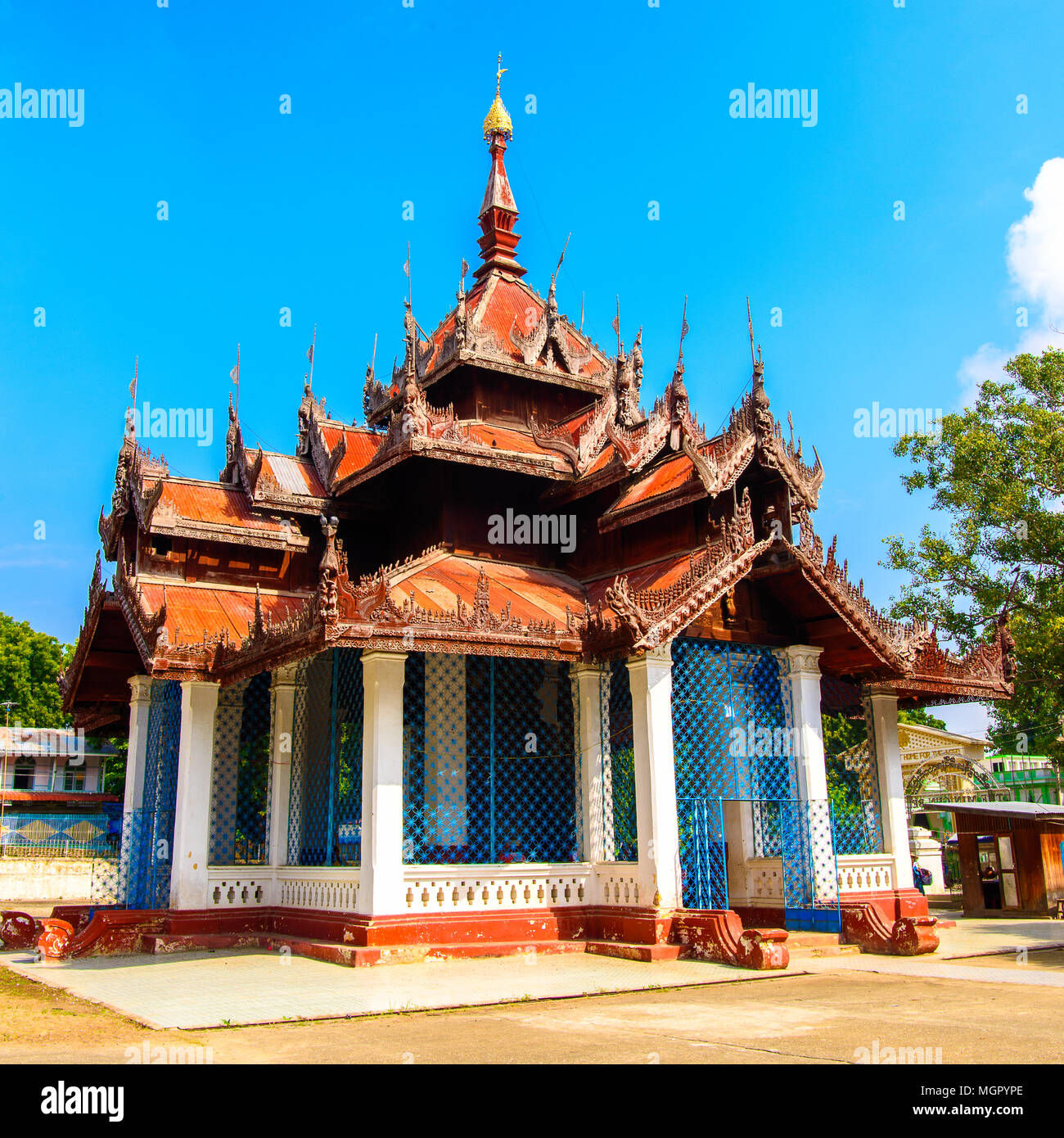 Pagoda with a bell, one of the attractions of Mingun, Sagaing Region ...