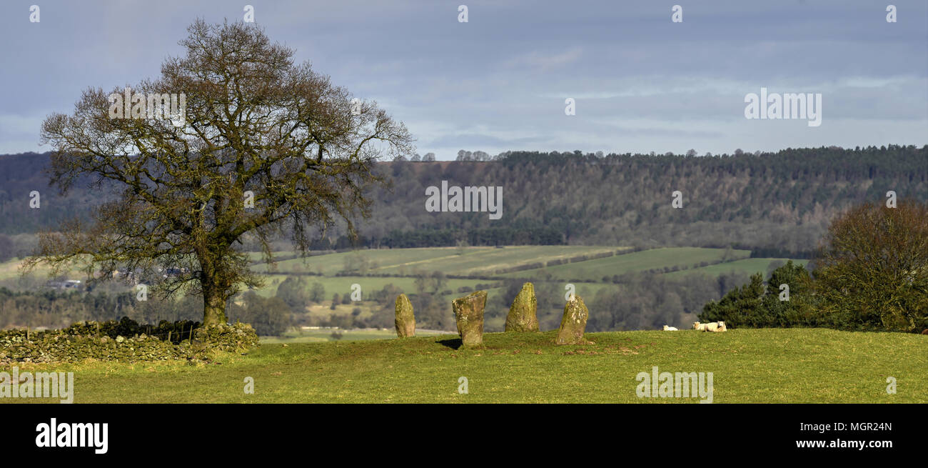 The Grey Ladies stone circle Stock Photo - Alamy