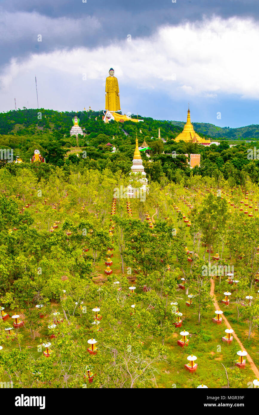Maha Bodhi Ta Htaung ('a thousand great Bo trees'), a famous Buddhist ...