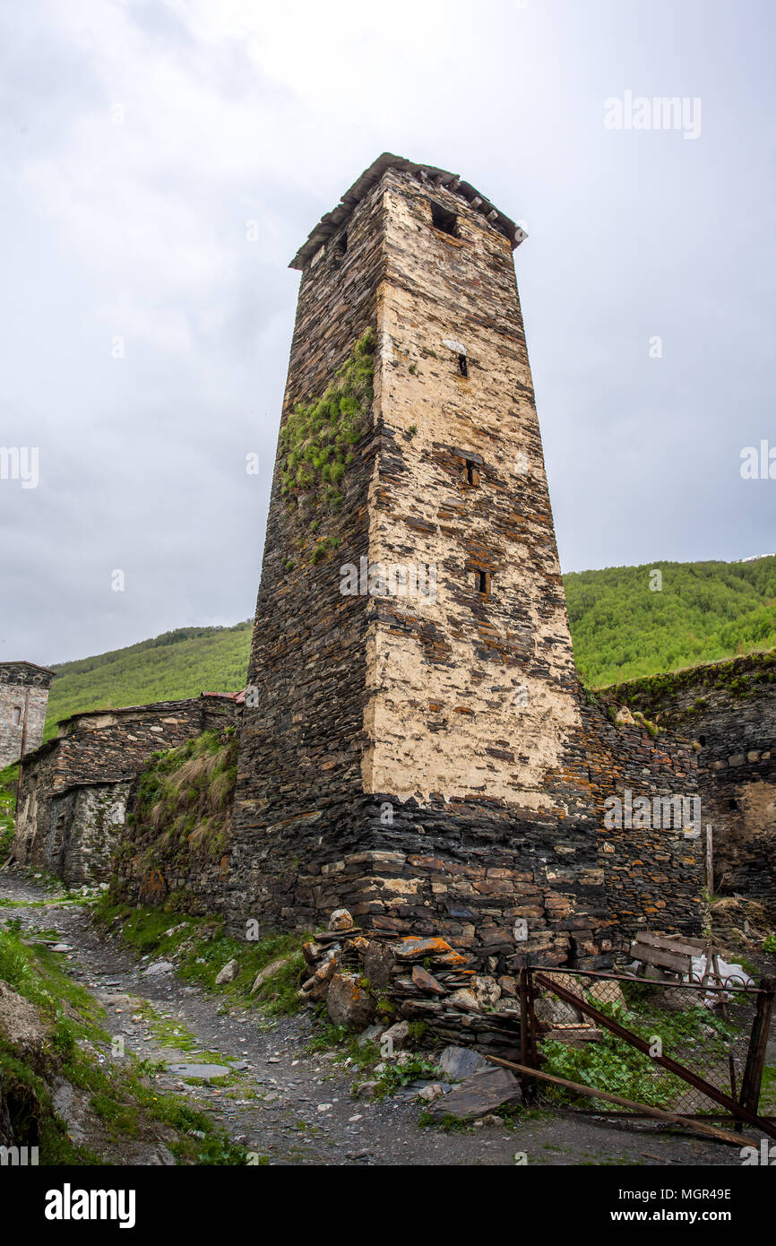 Ushguli - the highest inhabited village in Europe. Caucasus, Upper ...