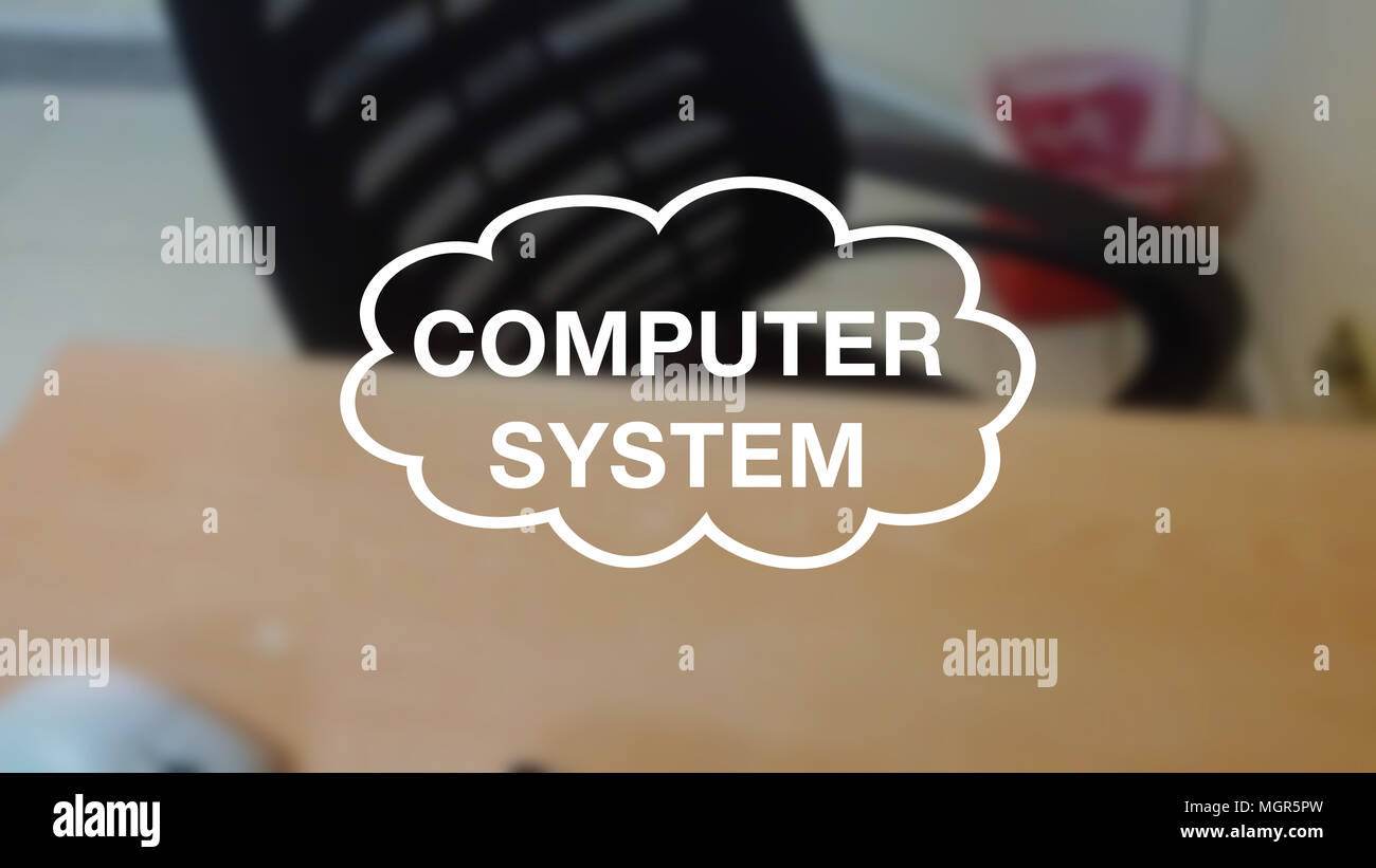 Computer system word with blurring business background Stock Photo - Alamy