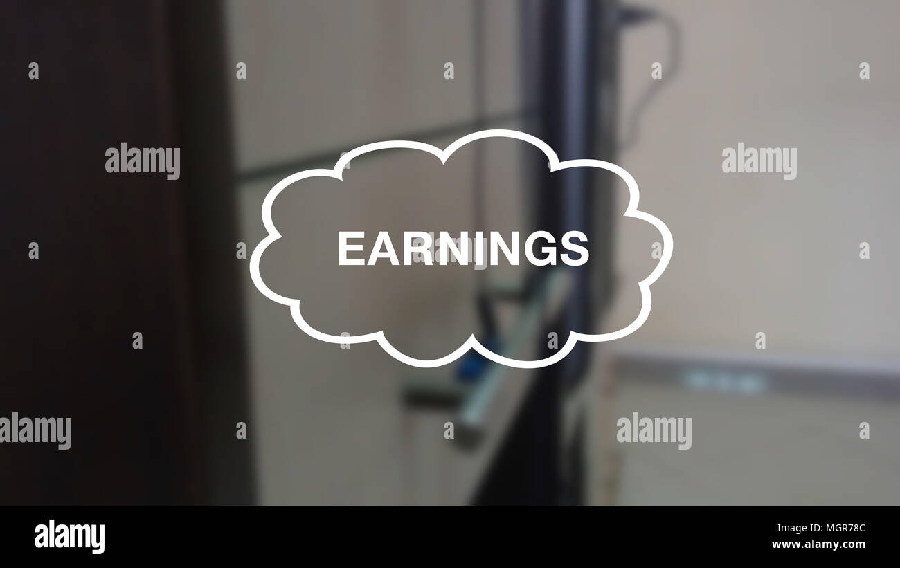 Earnings word with blurring business background Stock Photo - Alamy