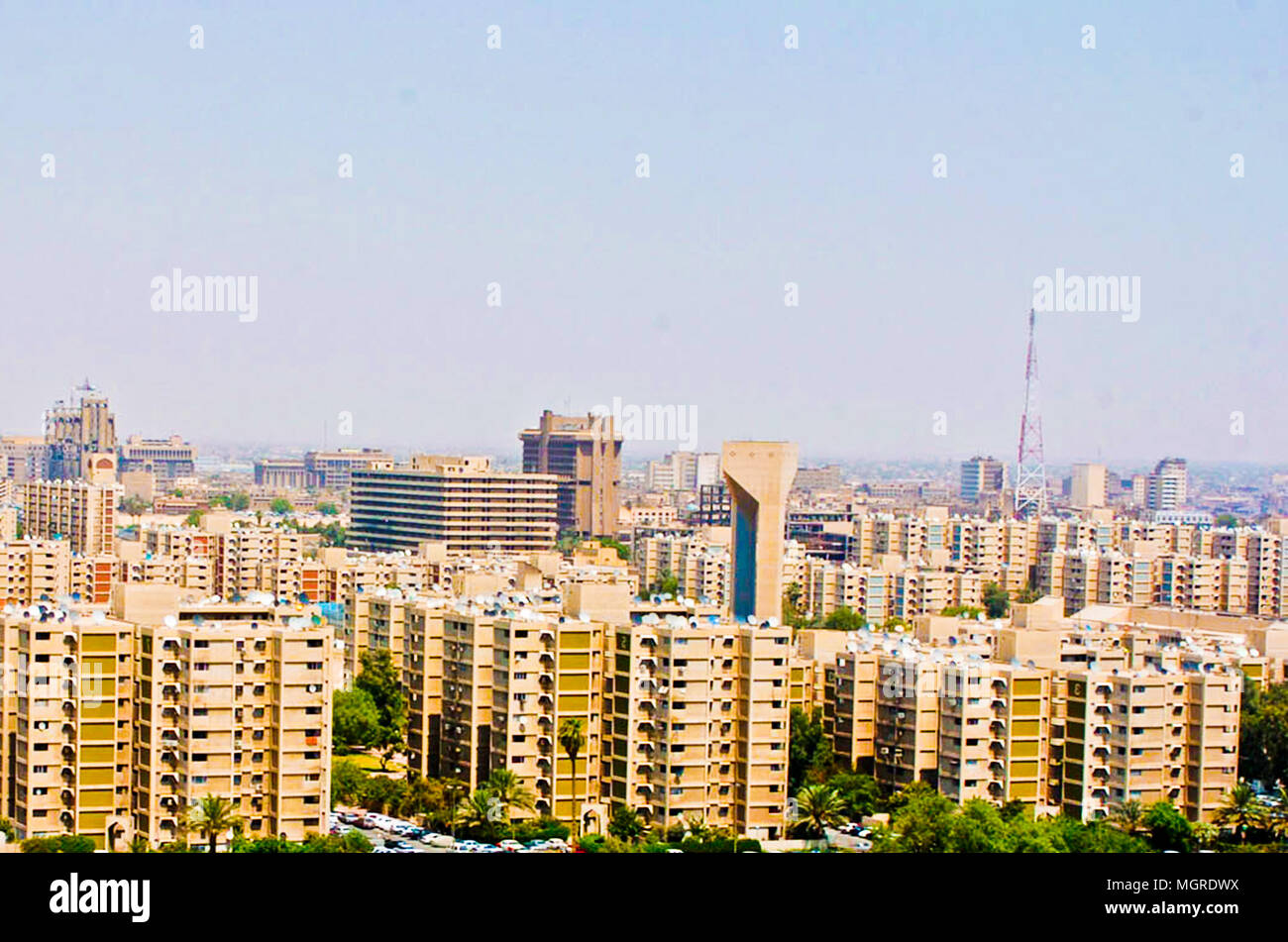photo of the city of Baghdad, and shows where residential complexes and ...