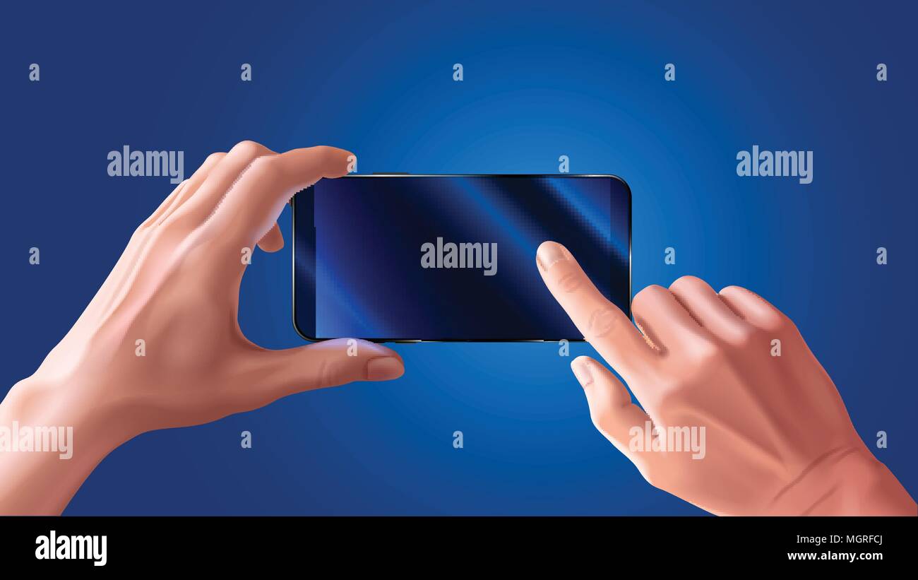 Woman hand touching screen Stock Vector Images - Alamy