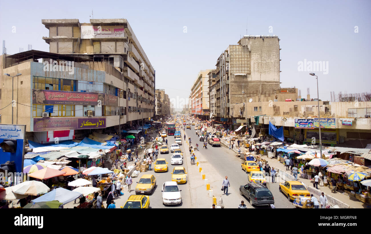 photo of the city of Baghdad, and shows where residential complexes and ...
