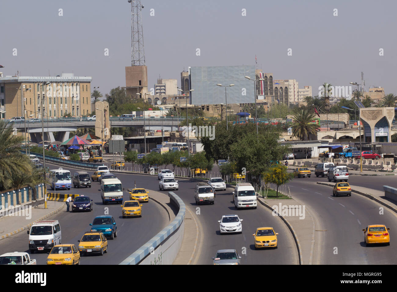 photo of the city of Baghdad, and shows where residential complexes and ...