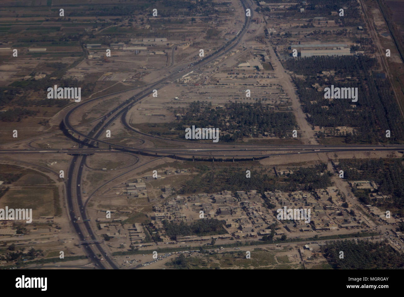 photo of the city of Baghdad, and shows where residential complexes and ...