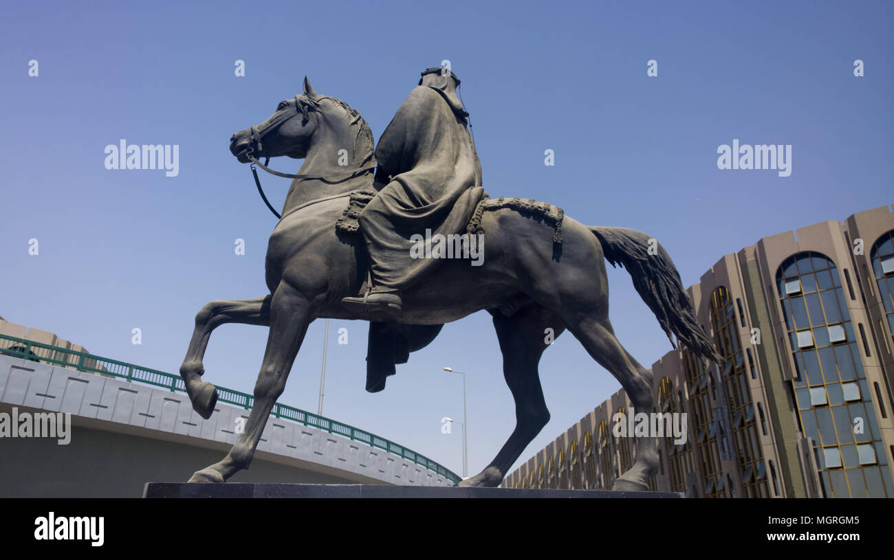 The statue of King Faisal I The first king of the Kingdom of Iraq in ...