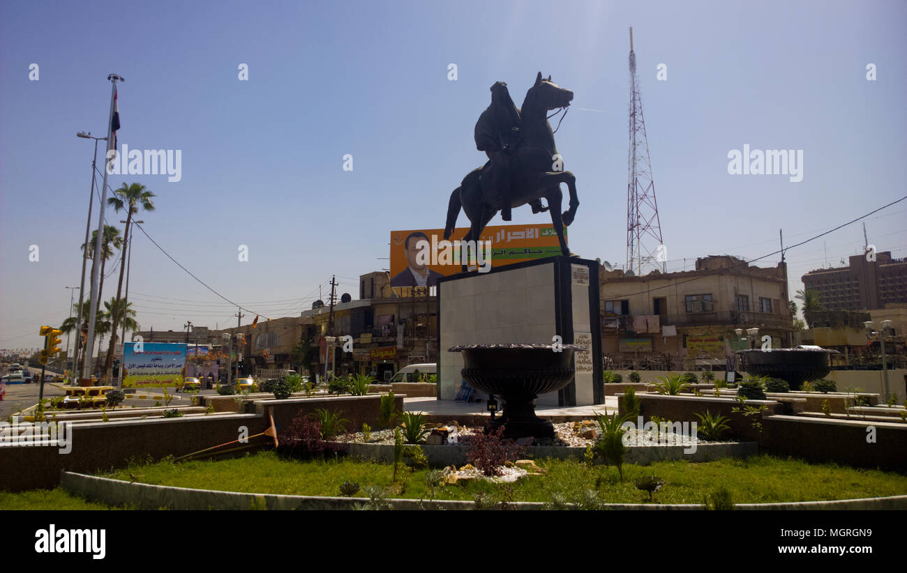 The statue of King Faisal I The first king of the Kingdom of Iraq in ...