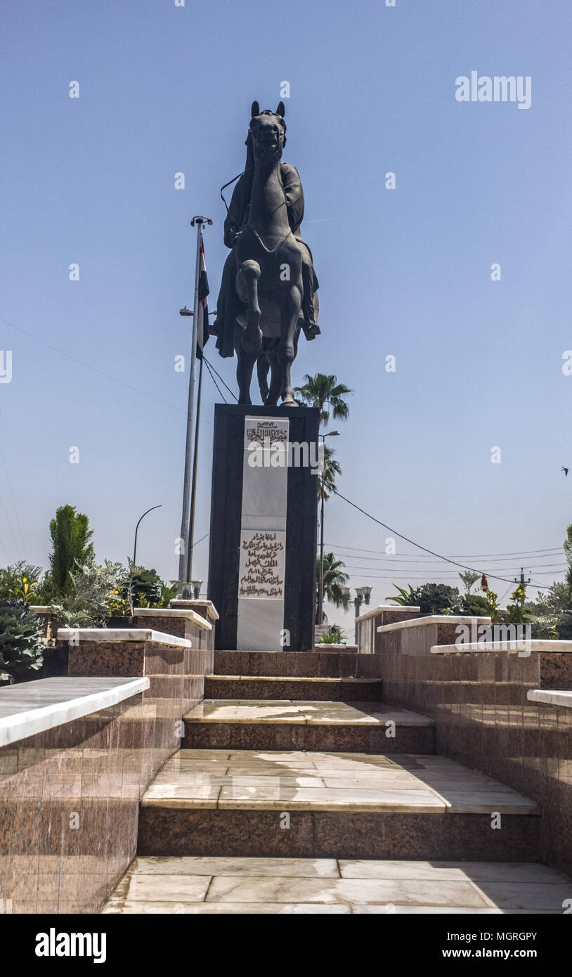 The statue of King Faisal I The first king of the Kingdom of Iraq in ...