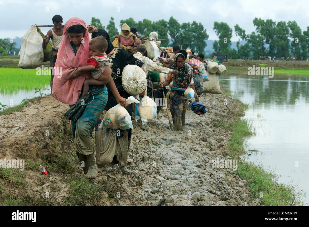 Rohingya refugees entered Bangladesh through border points in Ukhia ...