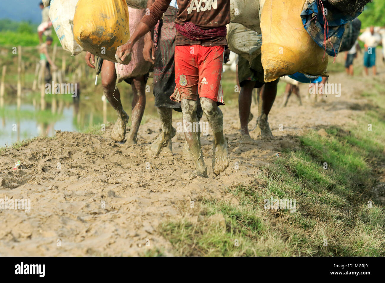 Rohingya refugees entered Bangladesh through border points in Ukhia ...