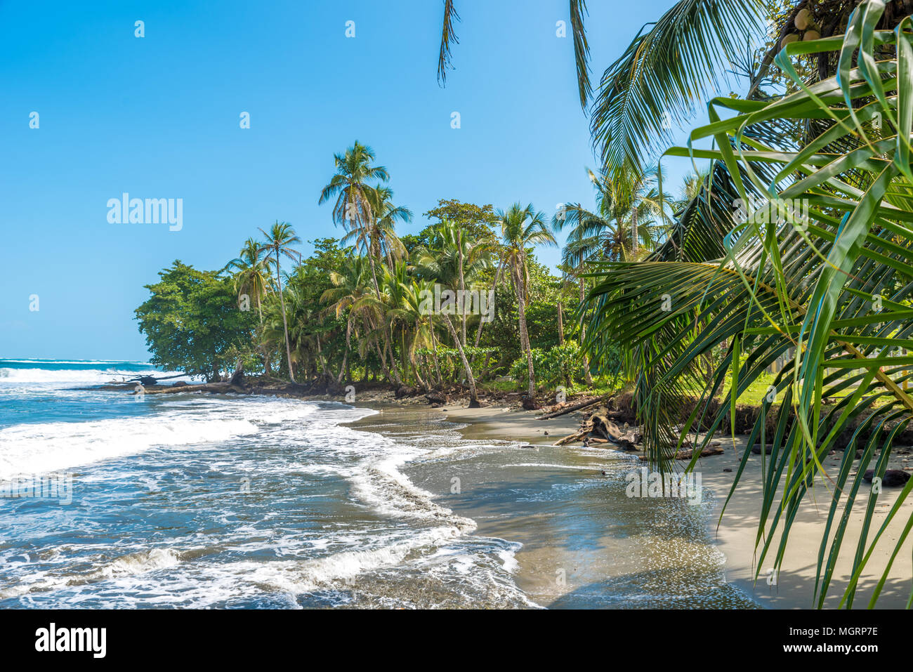 Playa Negra - black beach at Cahuita, Limon - Costa Rica - tropical and ...