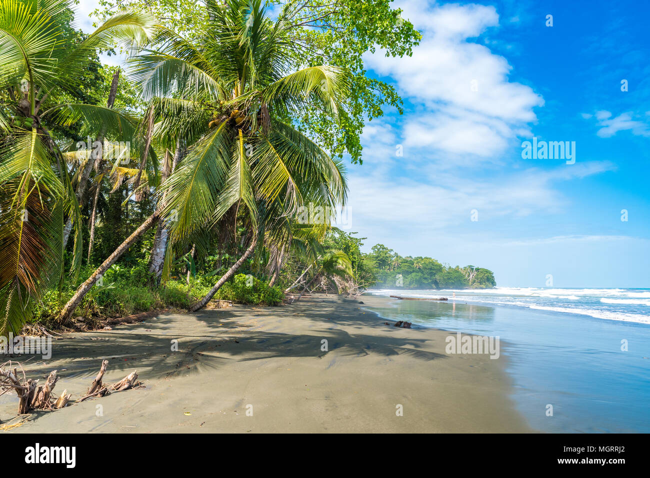 Playa Negra - black beach at Cahuita, Limon - Costa Rica - tropical and ...