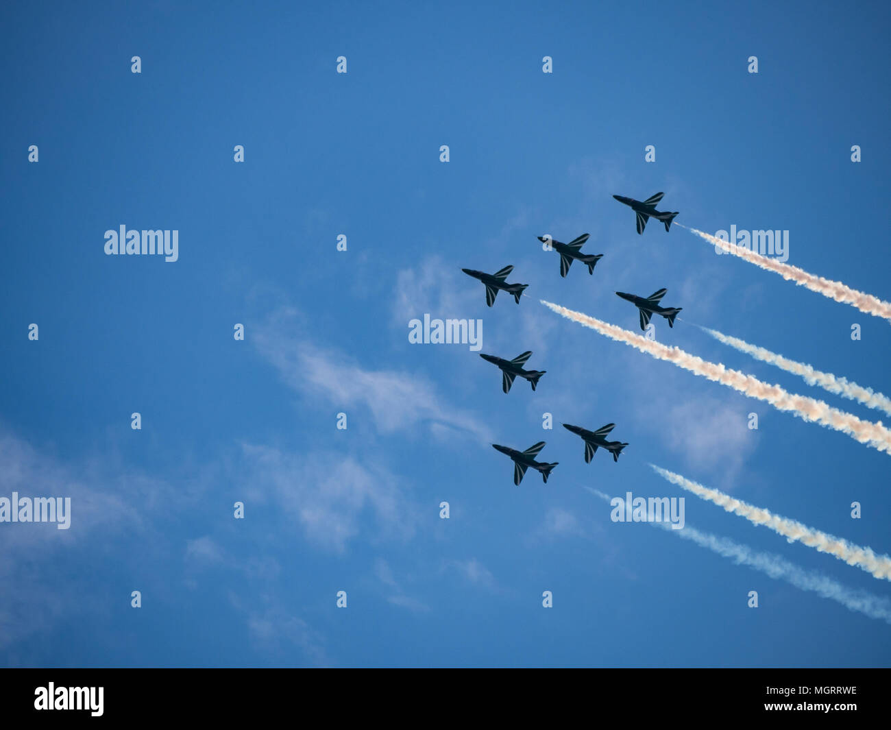 Airplanes in formation during an airshow Stock Photo - Alamy