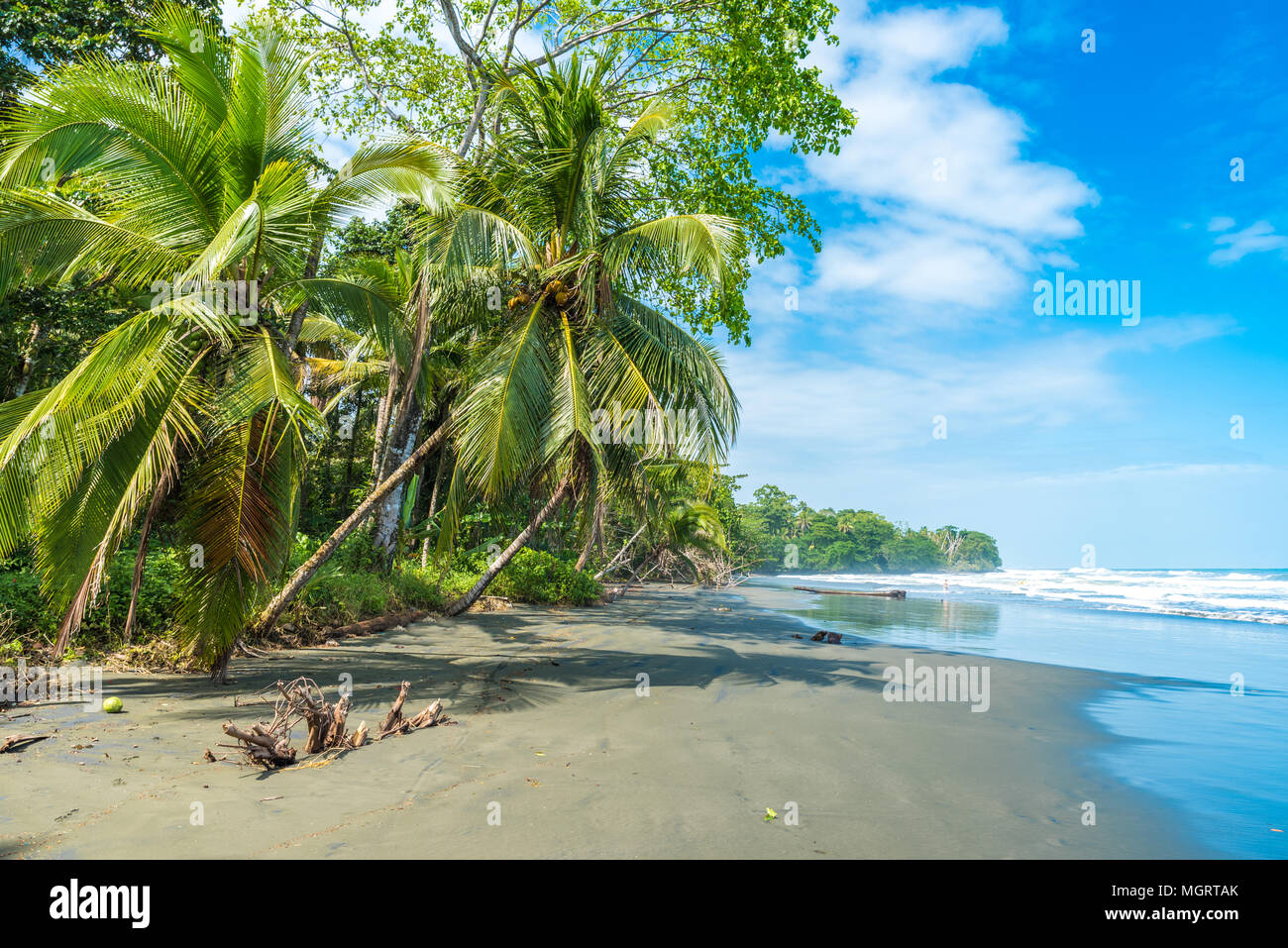 Playa Negra - black beach at Cahuita, Limon - Costa Rica - tropical and ...