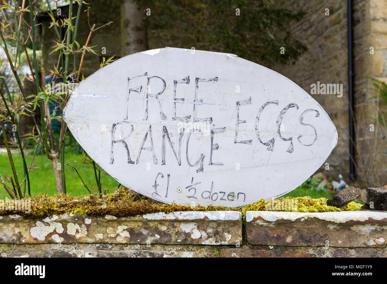 free range eggs for sale sign Stock Photo - Alamy