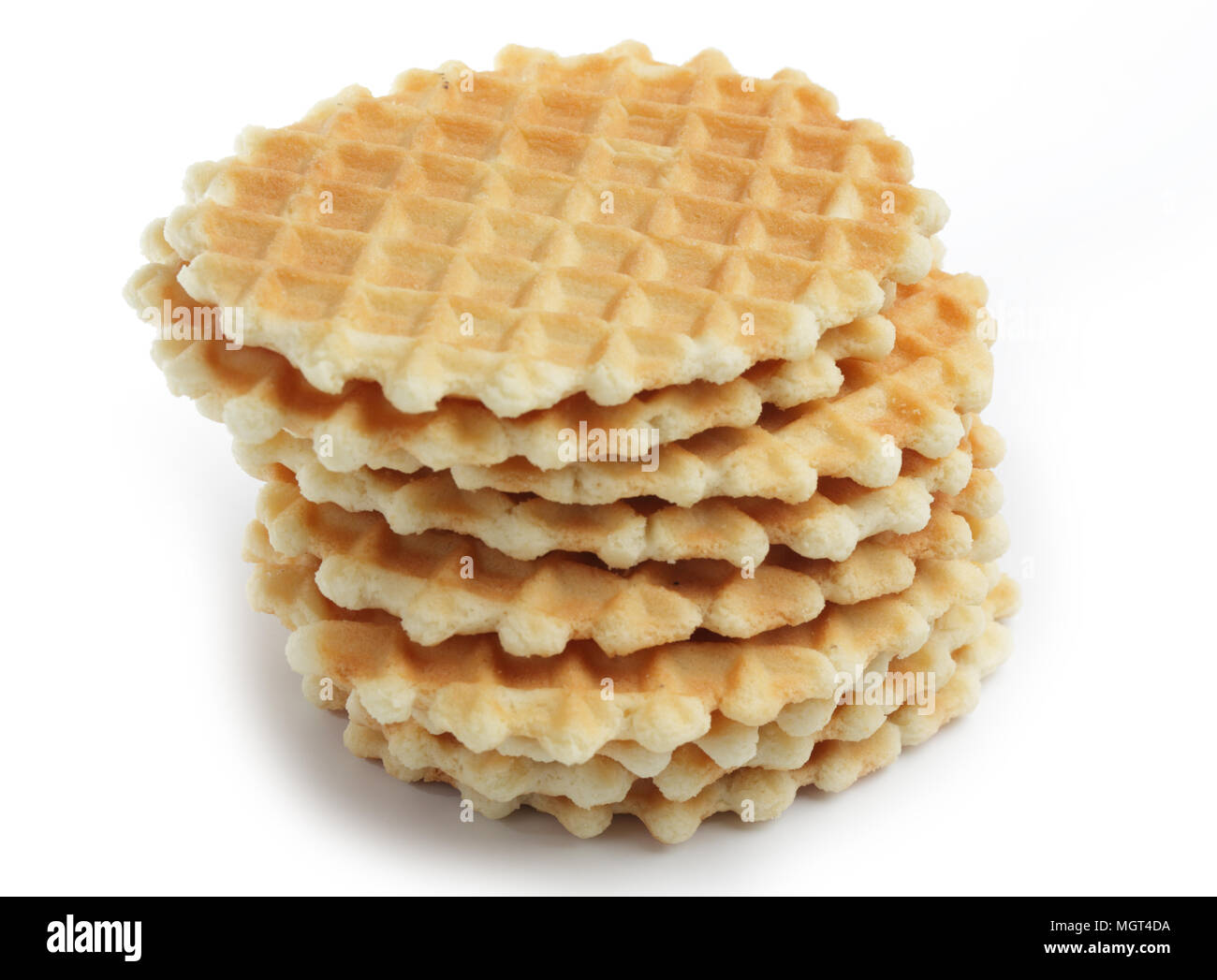 Stack of waffles isolated on white background Stock Photo - Alamy