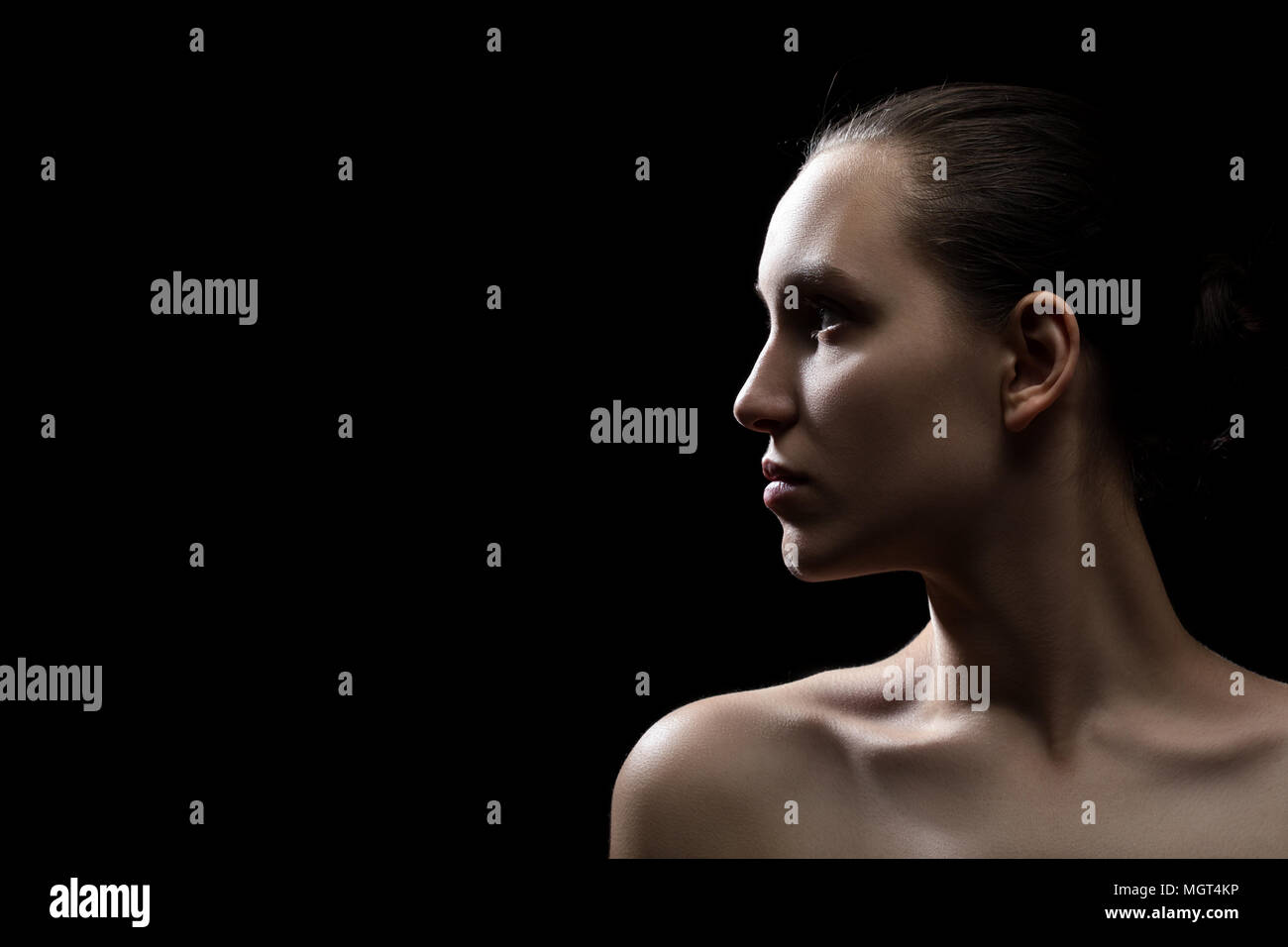 Side profile female fashion model hi-res stock photography and images ...