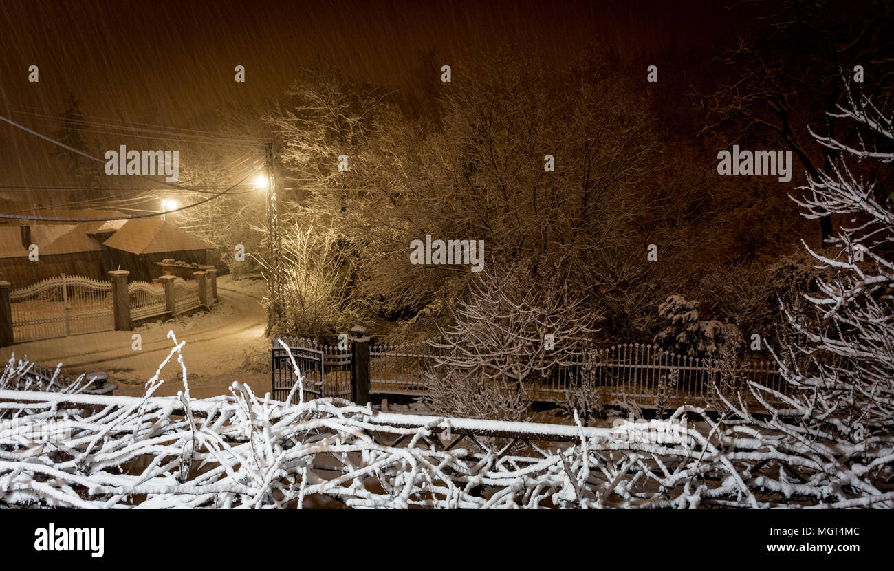 Snow Falling Night Sky High Resolution Stock Photography and Images - Alamy