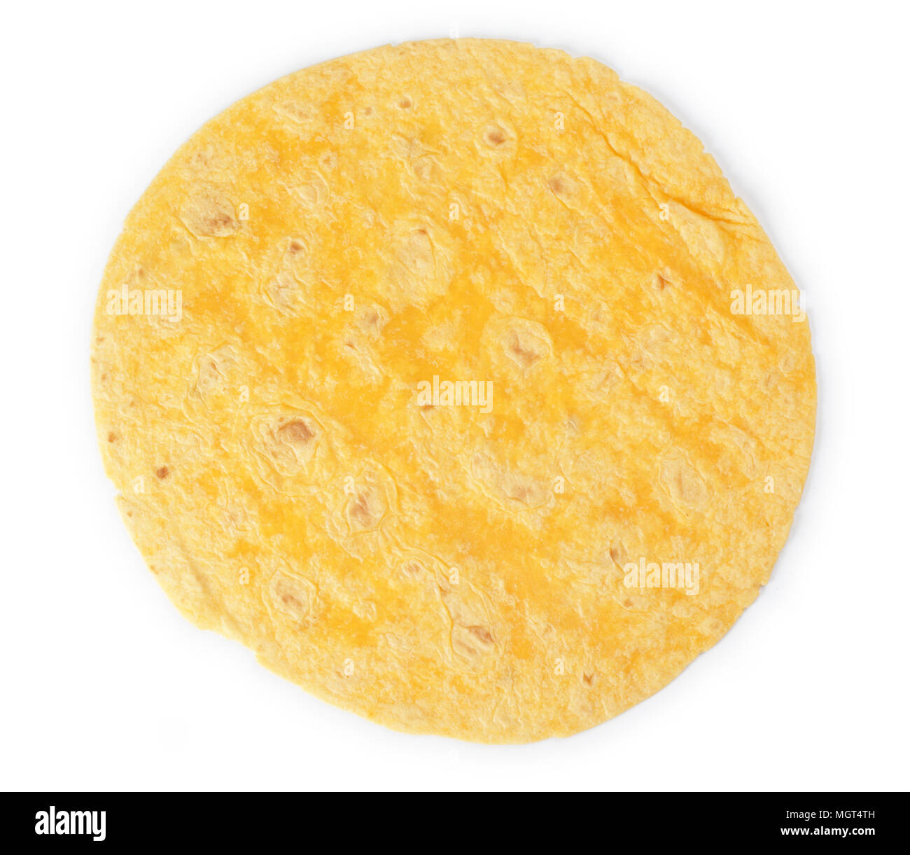 Single tortilla isolated on white background Stock Photo - Alamy