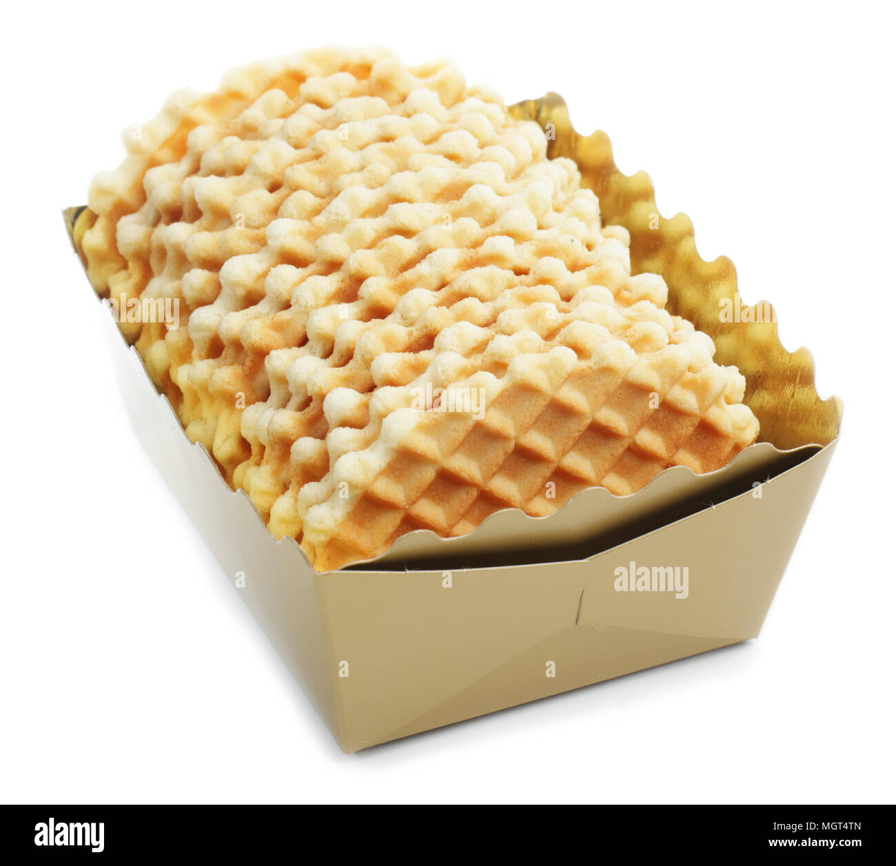 Waffles in the box isolated on white background Stock Photo - Alamy
