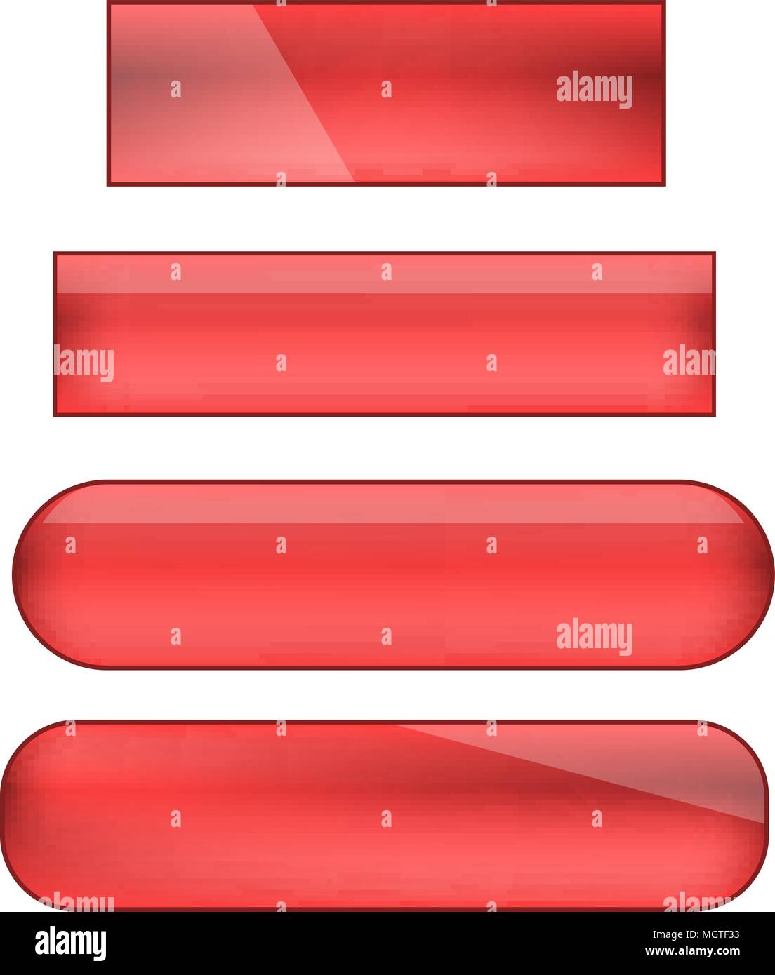 vector web buttons set - red Stock Vector Image & Art - Alamy