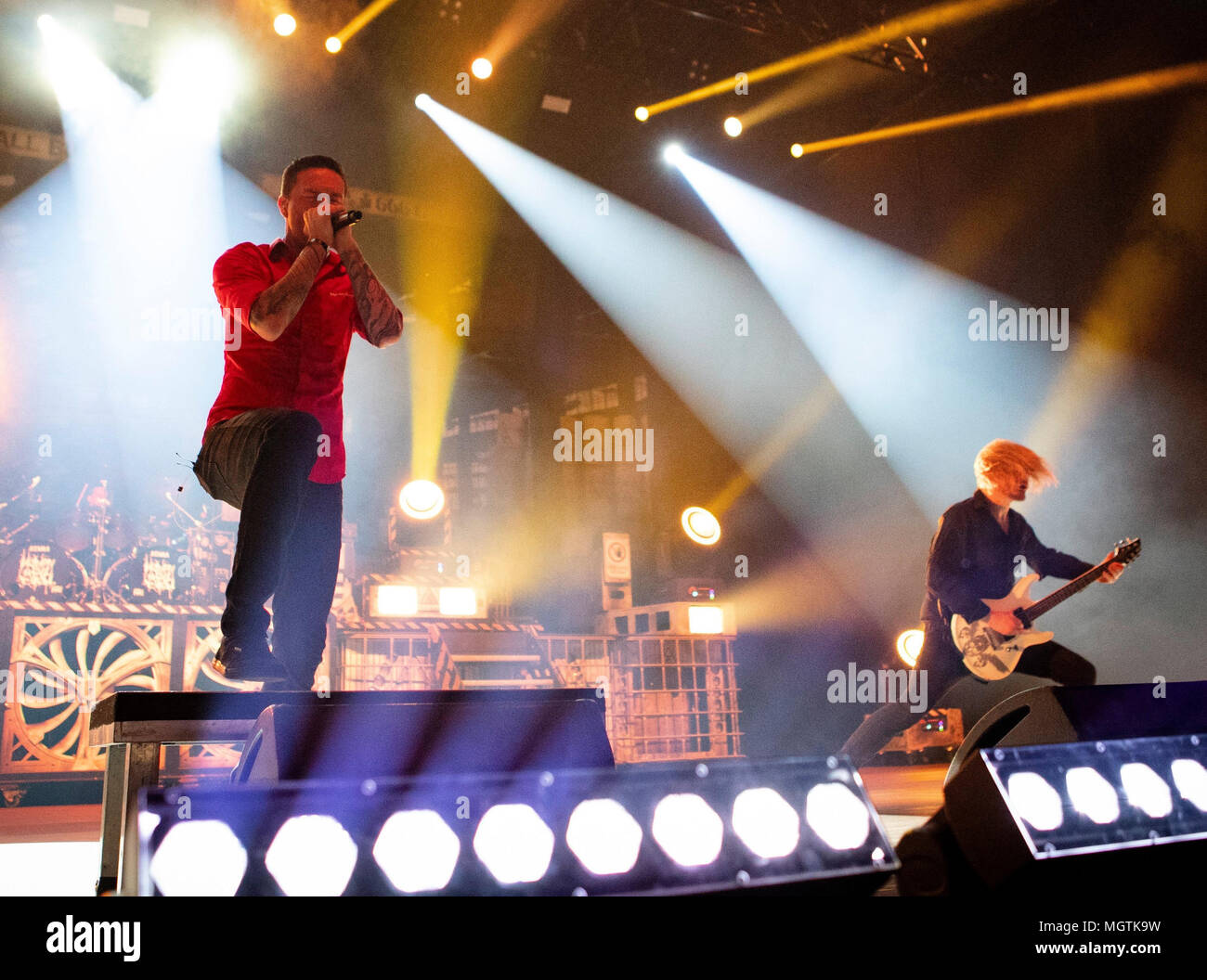 28 April 2018, Germany, Leipzig: Marcus Bischoff (L) and Alexander ...