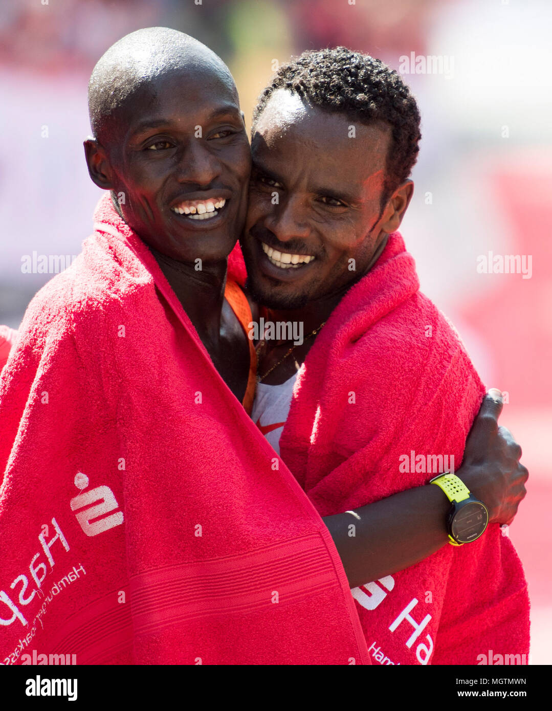 Hambrug, Germany. 29th Apr, 2018. Solomon Yego from Kenya and Ayele ...