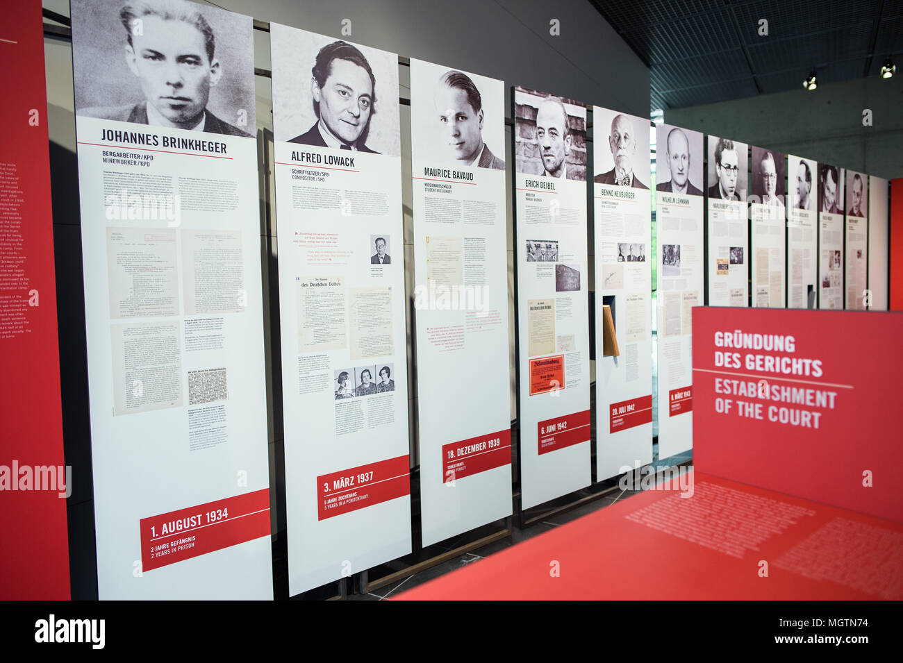 24 April 2018, Germany, Berlin: Boards with pictures of victims of the ...