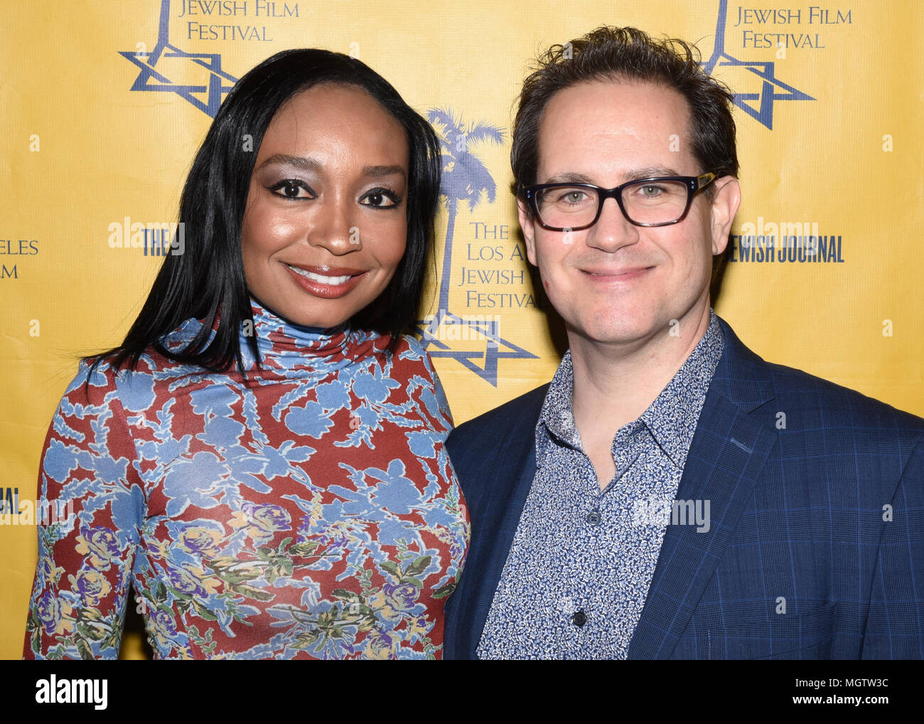 Beverly Hills, USA. 28th Apr, 2018. Malina Moye and Marc Fusco arrives ...