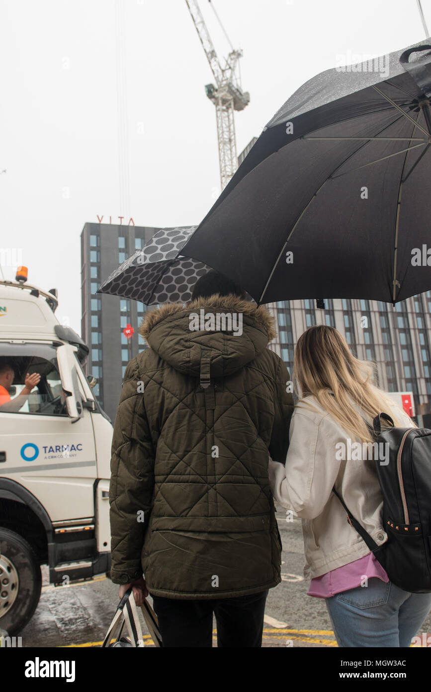 Manchester Town Centre on a rainy day Stock Photo - Alamy