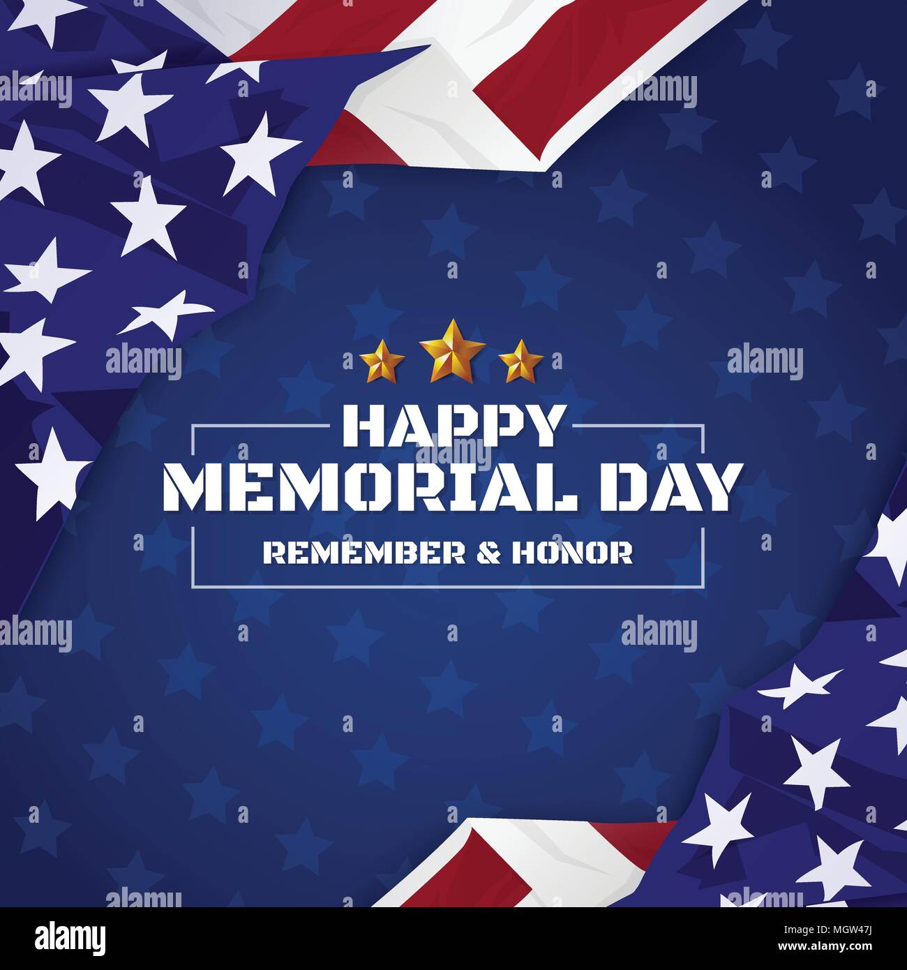 Happy Memorial Day Background. USA Flag Banner with Copy Space. Vector ...