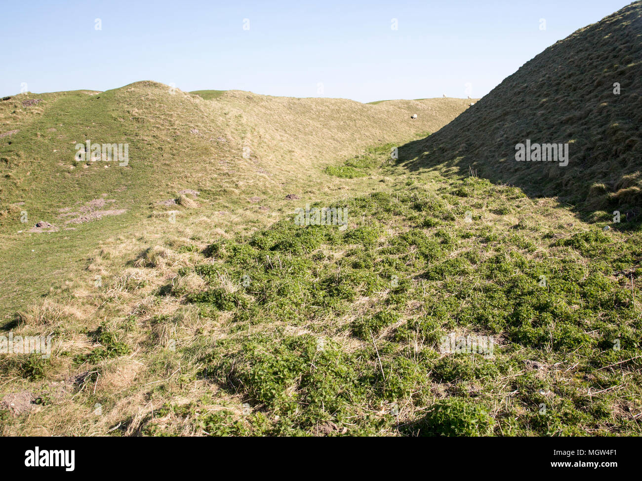 Defensive ditch and rampart at Barbury Castle Country Park, Iron Age ...
