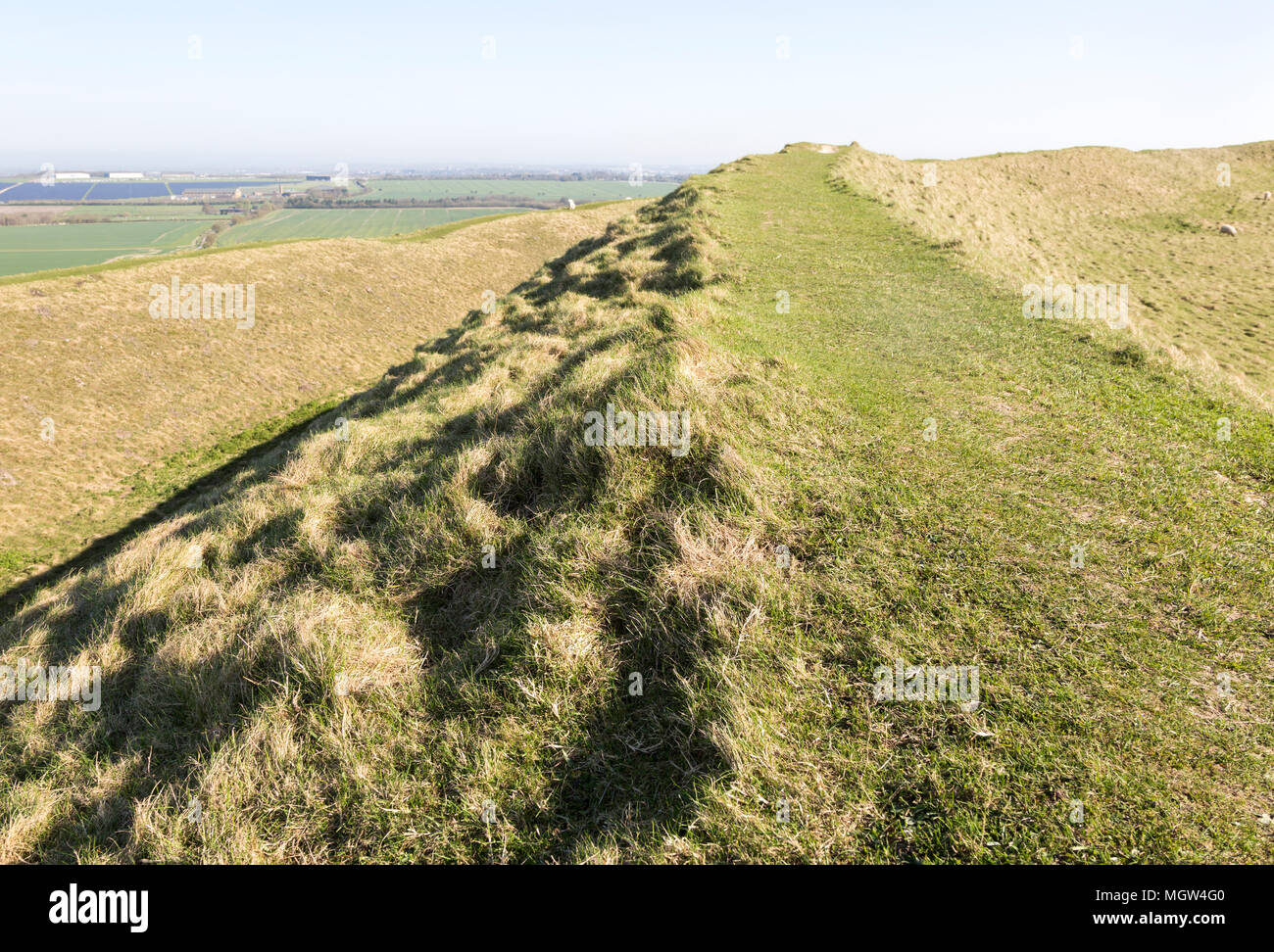 Defensive ditch and rampart at Barbury Castle Country Park, Iron Age ...