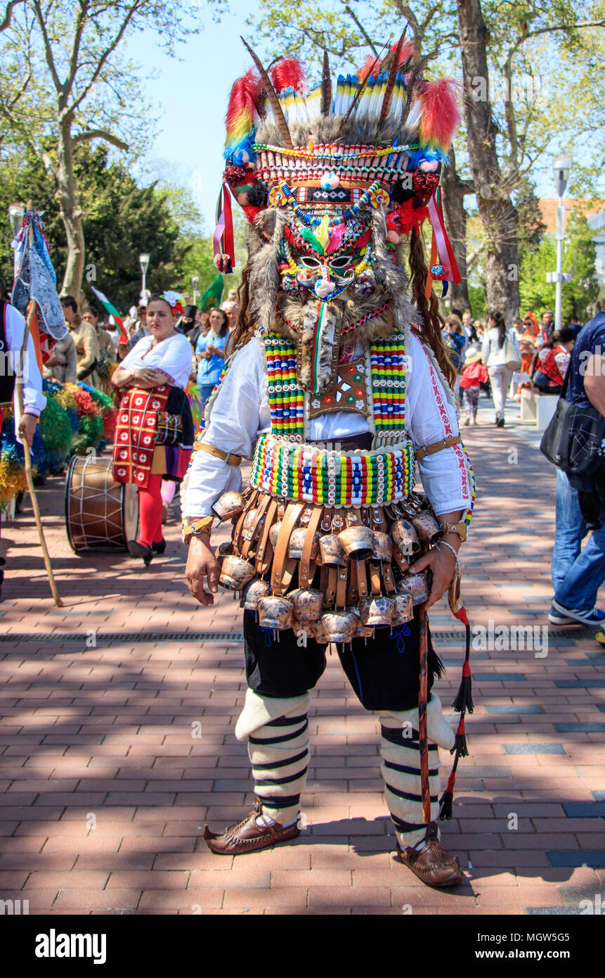 Carnival of masks Kukeri of folk traditions and rituals Bulgaria Varna ...