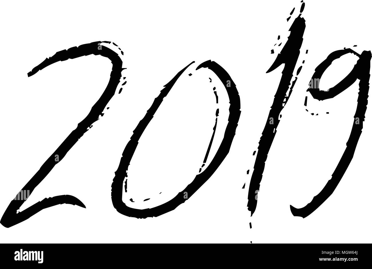 Happy 2019 text sign illustration Stock Vector Image & Art - Alamy