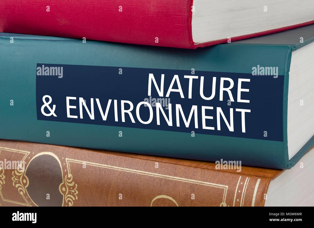 A book with the title Nature and Environment written on the spine Stock ...